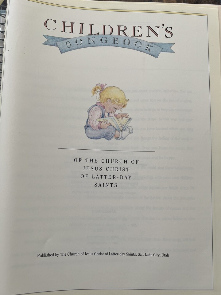 Children's Songbook Hardcover Primary Piano Organ LDS Mormon 1989 | eBay
