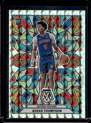 2023-24 Mosaic Ausar Thompson Stained Glass RC #1 Pistons | eBay