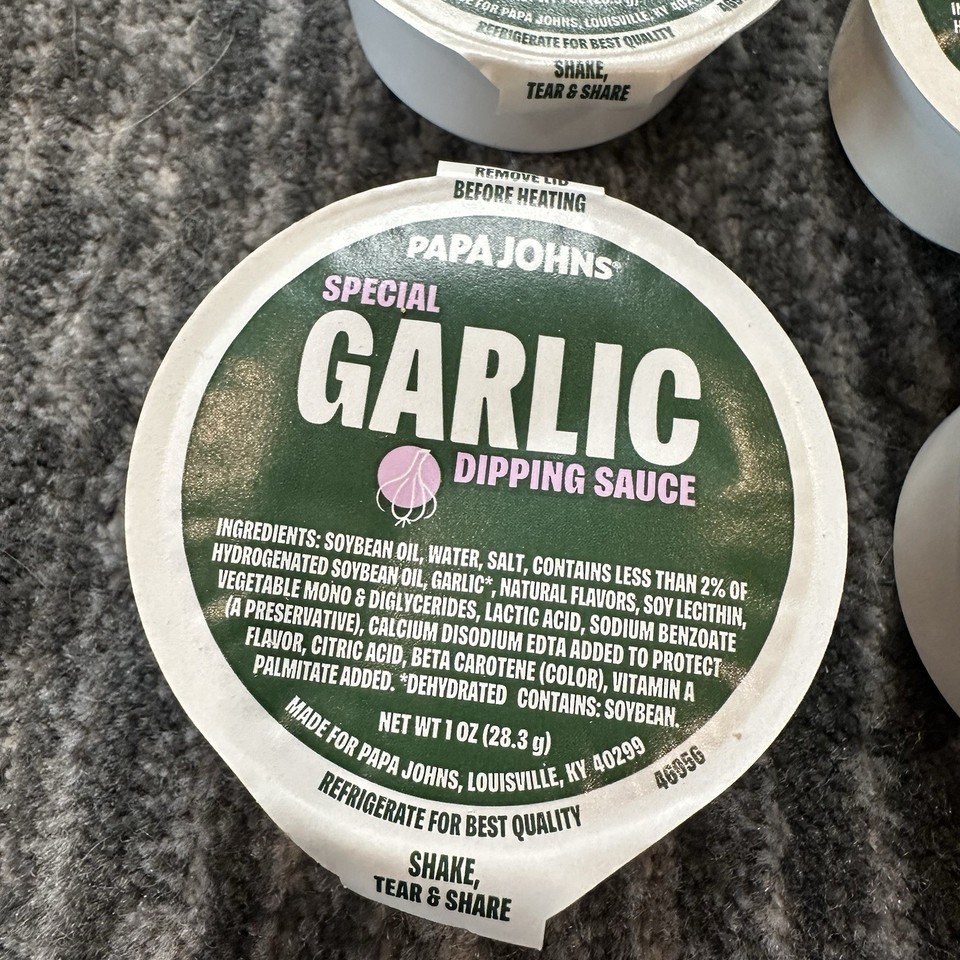 Papa John's Garlic Dipping Sauce Special Pizza Breadstick Dip 1oz ...