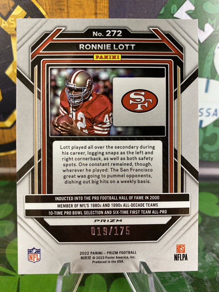 2022 Panini Prizm Ronnie Lott Neon Green Hyper #/175 #272 San Francisco ...