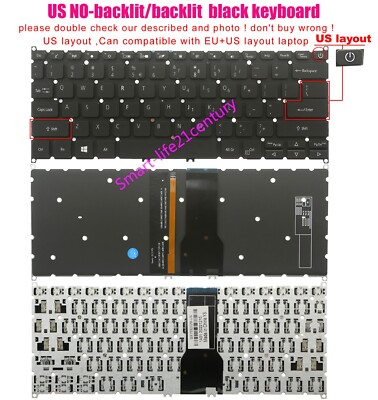 New US Keyboard For Acer Swift 1 SF114-32 SF114-33 SF114-34 SF114-32 ...