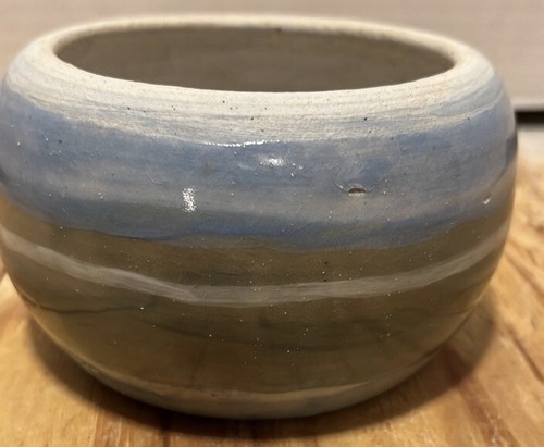 Vintage Blue and grey and green pottery vase | eBay