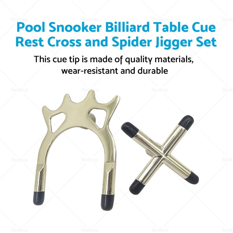 Pool Snooker Billiard Table Cue Rest Cross + Spider Jigger Set | eBay ...