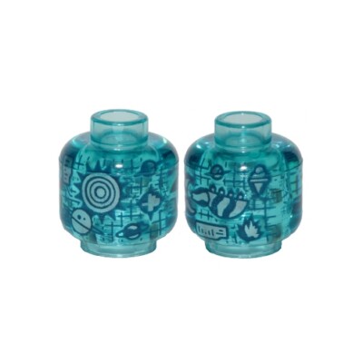 LEGO - Minifigure, Head with Systar System Stellar Map Pattern - Trans ...