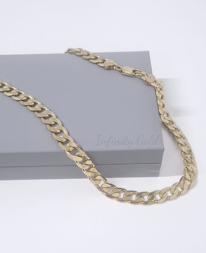 Mens 9ct Gold XP Big Chunky Curb Chain 10mm Classic Curb Link 20 ...