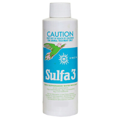 Inca Sulfa 3 Water Medicant Cage Birds Treatment Solution 250ml | eBay ...