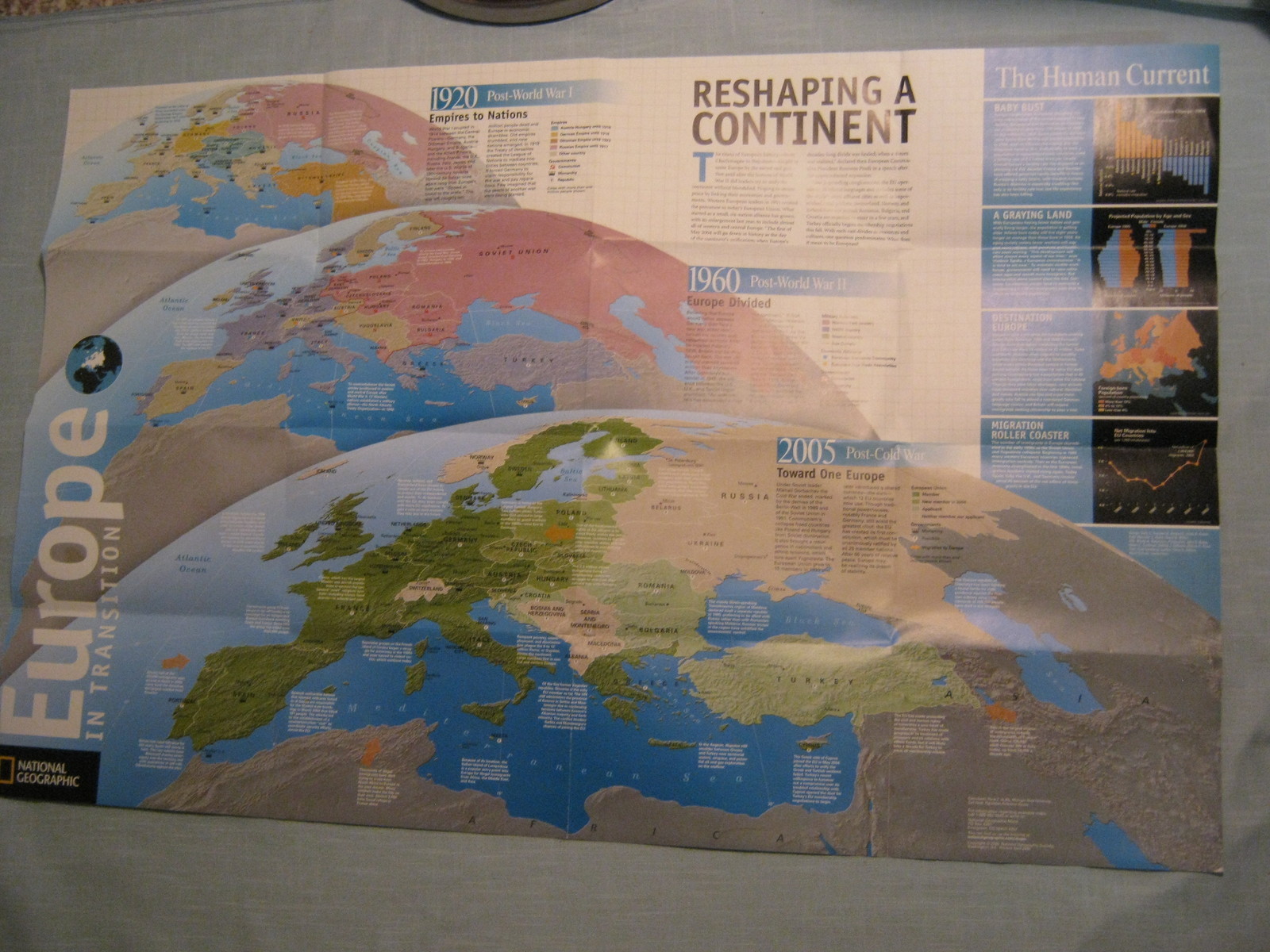 EUROPE MAP + EUROPE IN TRANSITION RESHAPING A CONTINENT National ...