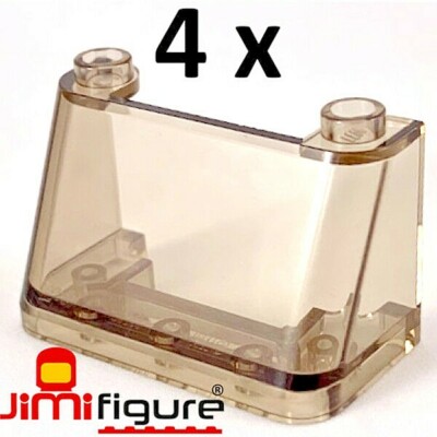 NEW 4 x LEGO Windscreen 2x4x2 Transparent Black 3823 Genuine Car Truck ...
