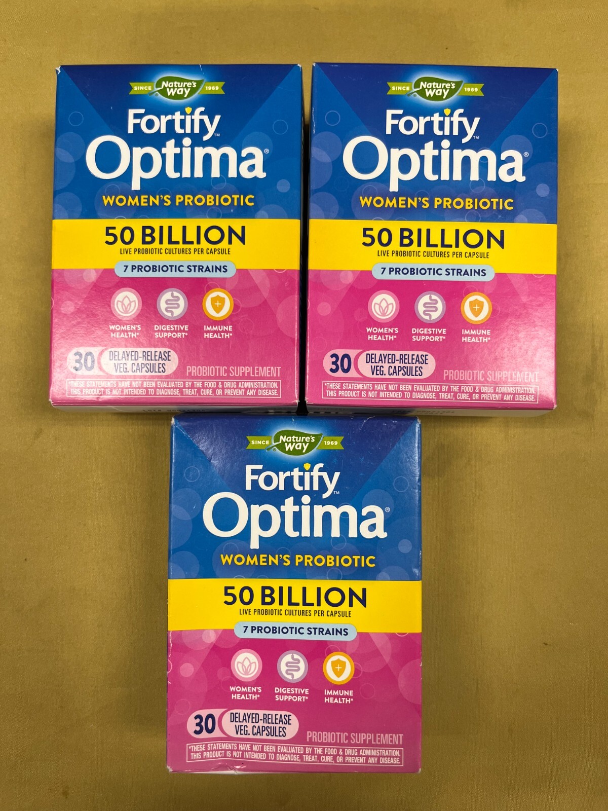 3 New Nature's Way Fortify Optima Women's Probiotic - 30 Capsules Each ...