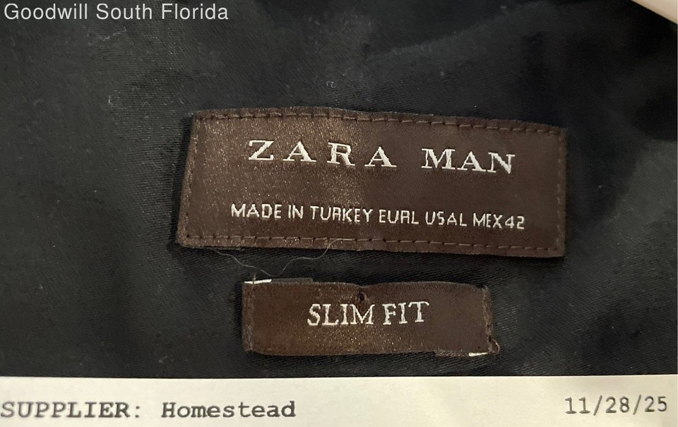 Zara Mens Black Slim Fit Long Sleeve Button-Up Shirt Size Large | eBay UK