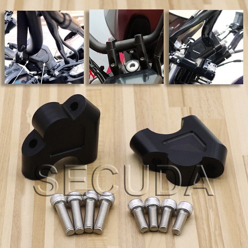 Black Handle Bar Clamp Raised Extend Handlebar Mount Riser For BMW ...
