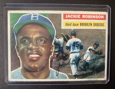 1956 Topps # 30 - Jackie Robinson Gray Back Dodgers Baseball Card | eBay