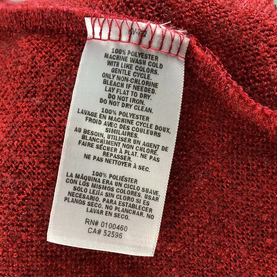 Red Tunic Sweater Open front Cardigan M/L Asymmetrical Trapeze ...