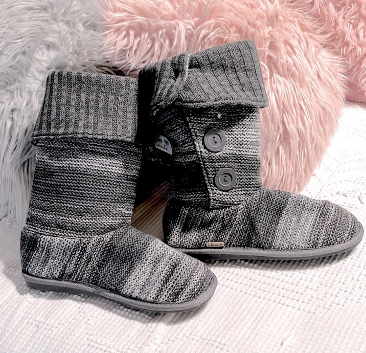 Mukluks Slippers Sweater Boots Comfy Slouch Gray Womens 9 New House ...