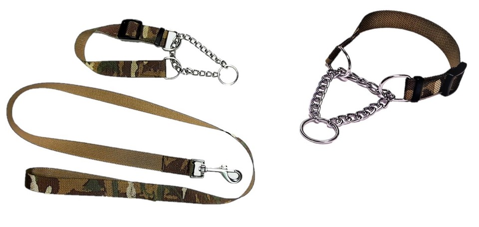 Martingale Dog Collar | Half Check/Choke | Lead Set | Adjustable ...