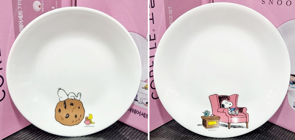 CORELLE x PEANUTS Snoopy 2-Person Brunch Dinnerware 7PCS SET, Genuine ...