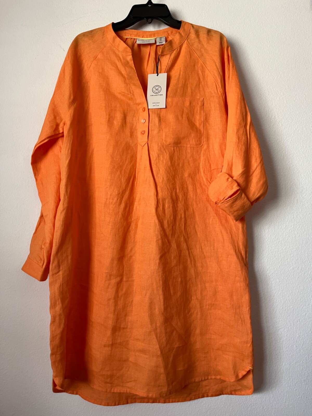 NWT Linen Martha Steward Collection Three-quarter Sleeve Dress Sz L | eBay