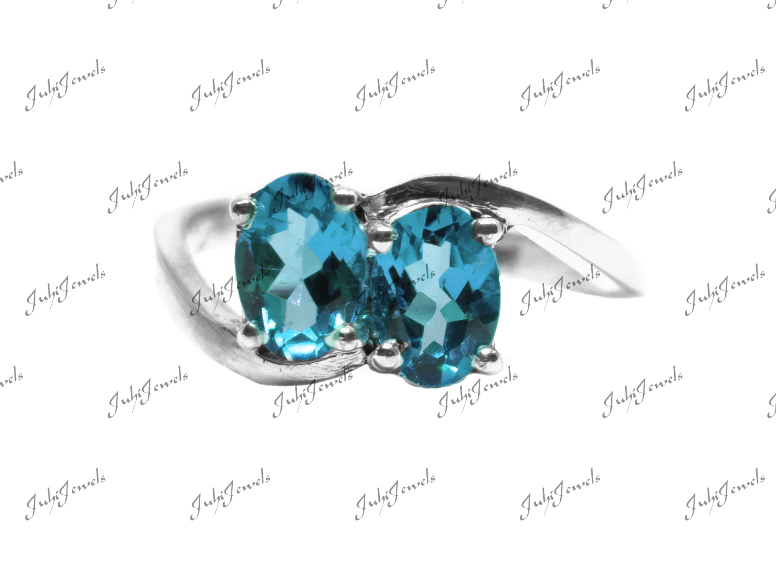Swiss Blue Topaz Birthstone Ring Two Birthstone Ring | eBay