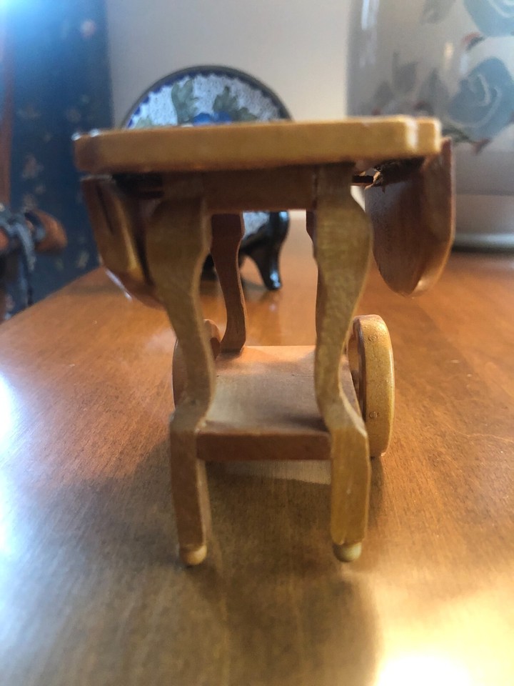 1:12 Vintage Wooden Coffee Tea Cart Dollhouse Miniature Furniture | eBay