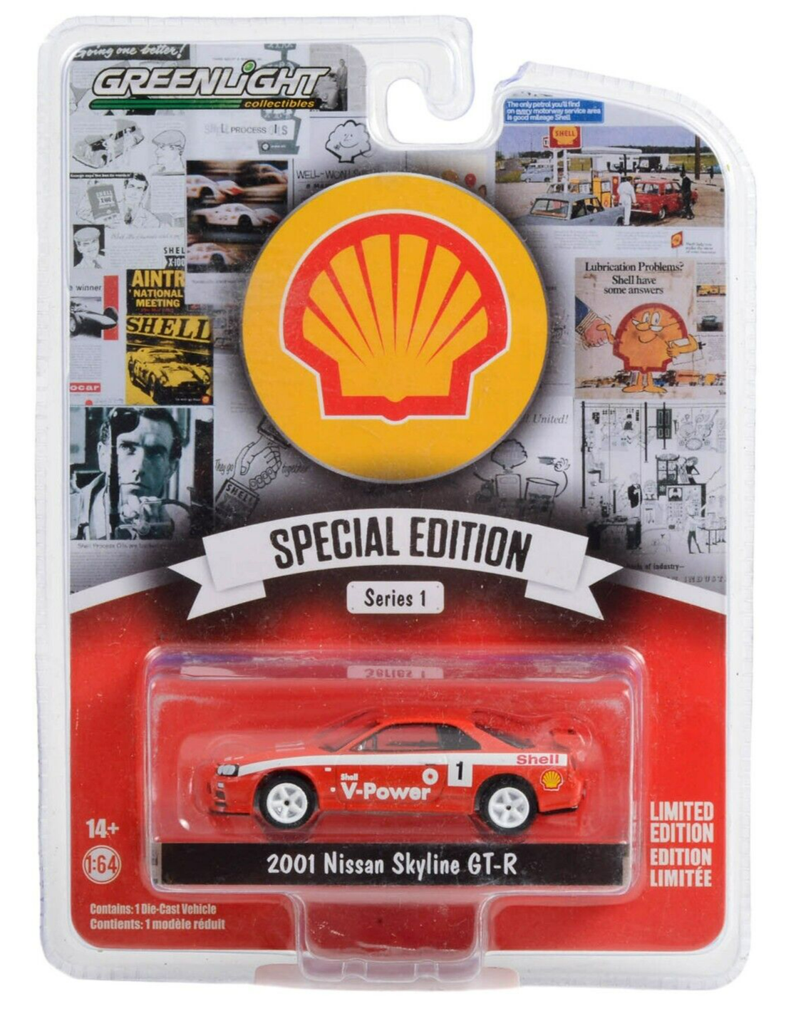 1:64 GreenLight 2001 Nissan Skyline GT-R Shell Special Edition Series 1 ...