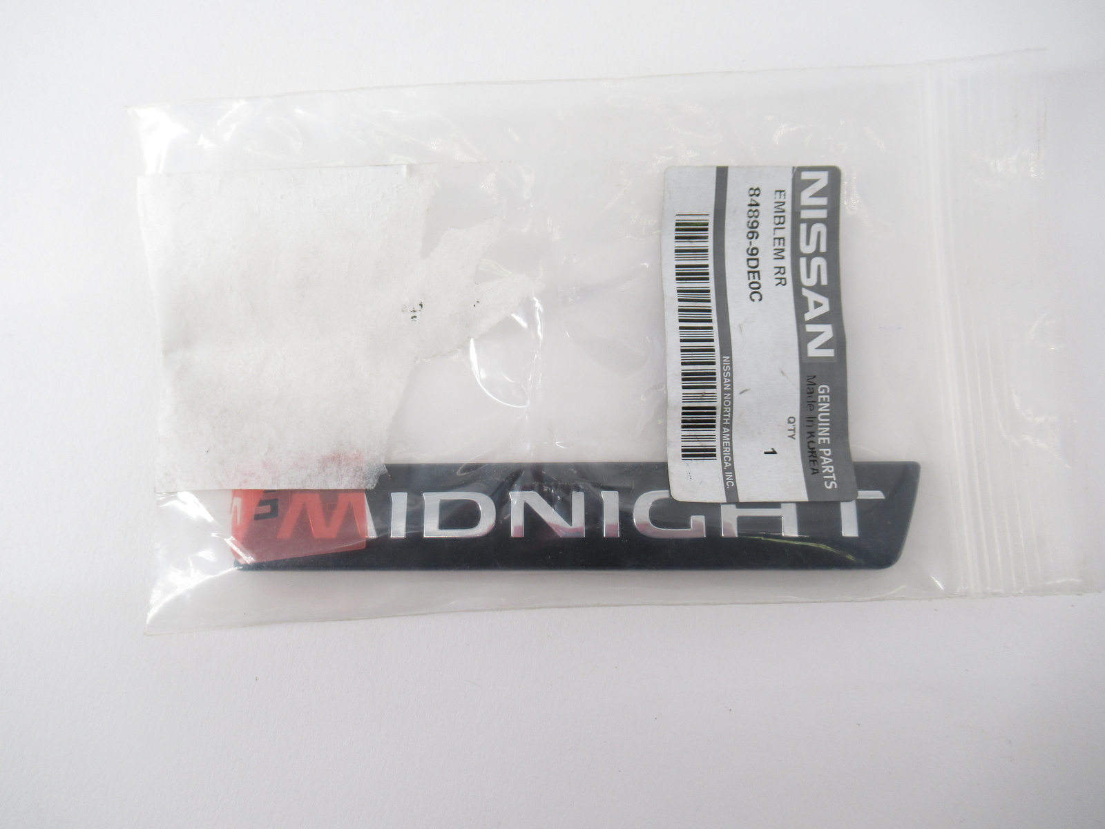 Genuine OEM Nissan 84896-9DE0C "MIDNIGHT" Trunk Lid Emblem 2018-2019 ...