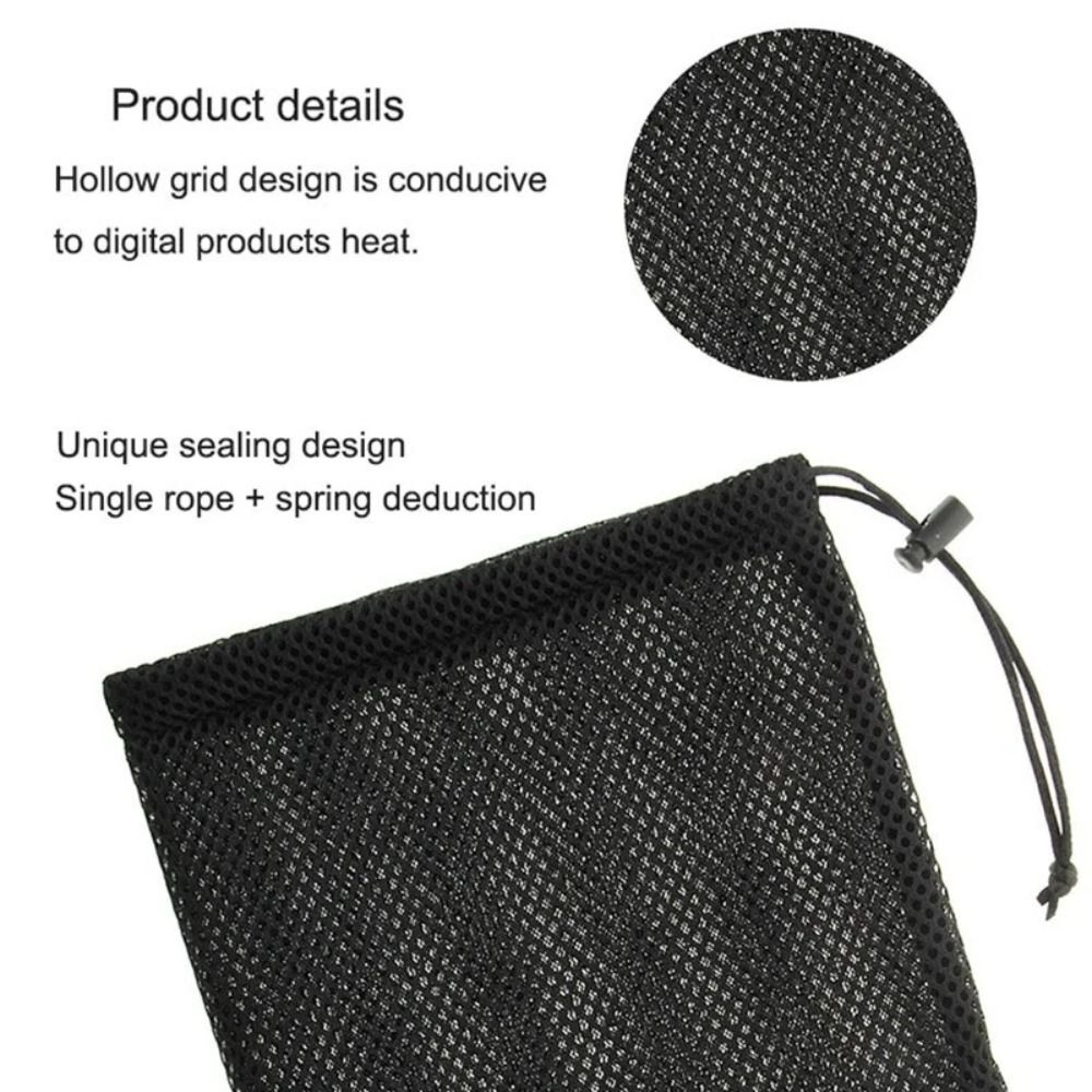 Multi-Functional Drawstring Storage Bag Mesh Pouch Bag Data Cable ...