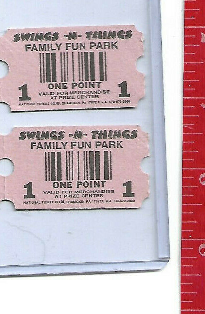 Vintage Lot tickets Swings-n-Things Family fun Park OH prize redemption ...