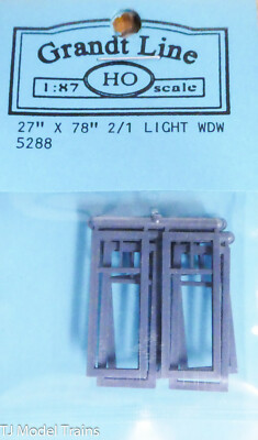 Grandt Line HO #5288 3-Pane Windows -- 2-Over-1, Scale 27 x 78" 68.6 x ...