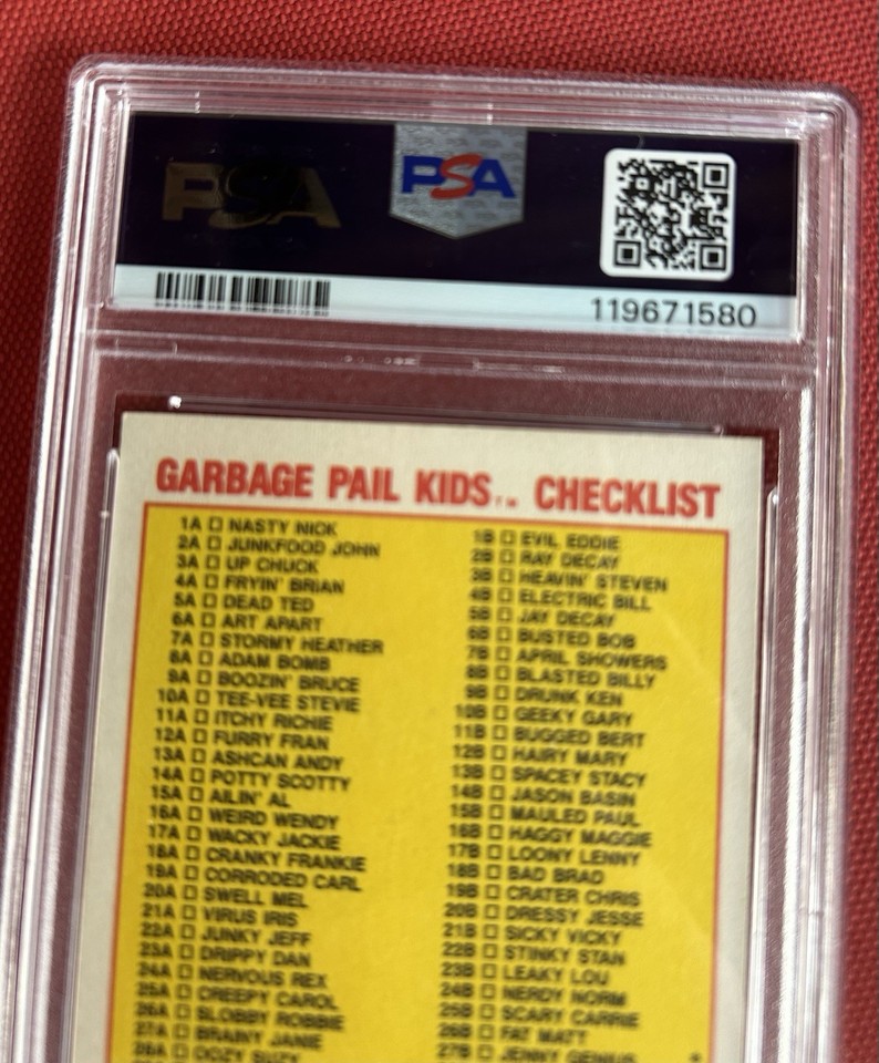 Topps 1985 Jay Decay Garbage Pail Kids OS1 Series 1 #5B PSA 5 Excellent ...