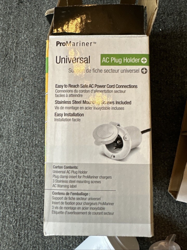 ProMariner 51300 Universal 120v AC Plug Holder RV MARINE WHITE | eBay