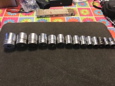 14 pc Snap On Tools 1/2" Dr. 12 Pt. Socket Set 7/16” to 1-1/4” SW141 ...