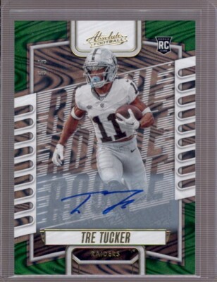 TRE TUCKER 2023 Panini Absolute #133 Green Waves Rookie RC Autograph ...