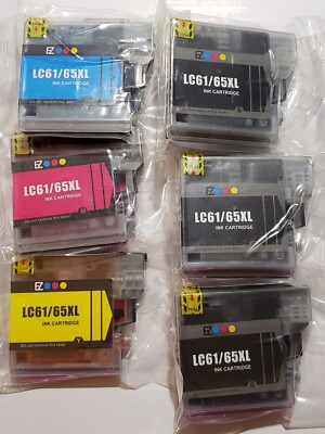 Lot of 6 EZink LC61/65XL Ink Cartridges Brother MFC Inkjet Printer EXP ...
