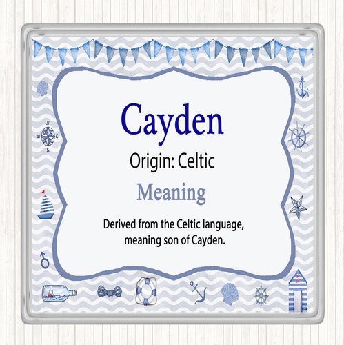 Cayden Name Meaning Drinks Mat Coaster Nautical | eBay