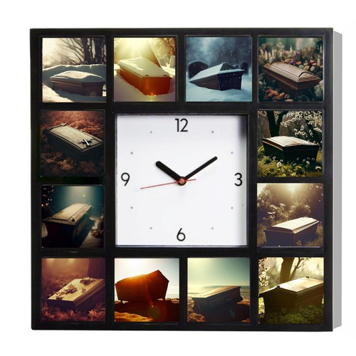 Coffins in Fall Summer Winter Spring Clock NEW. Scary Weird Odd Goth ...