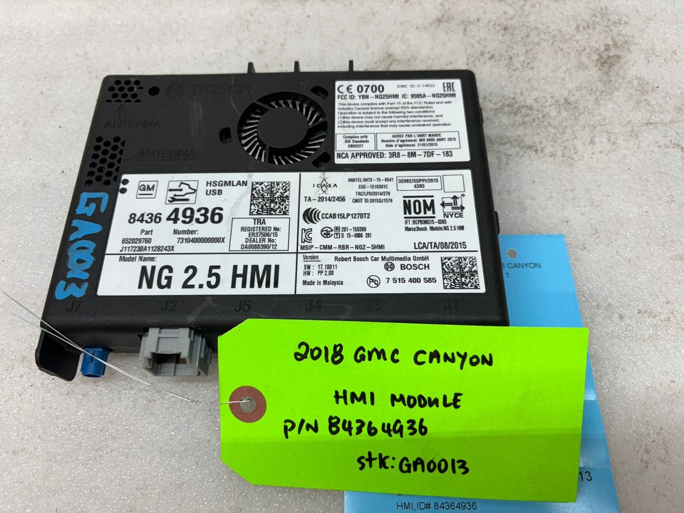 17-19 GMC CANYON CHEVROLET COLORADO OEM 2.5 HMI RADIO NAVIGATION MODULE ...