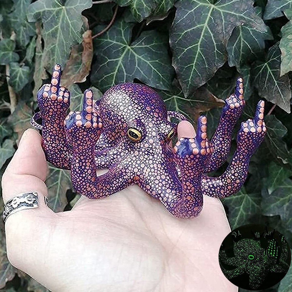 Middle Finger Octopus，Middle Finger Statue，Weird Decor Suitable for ...