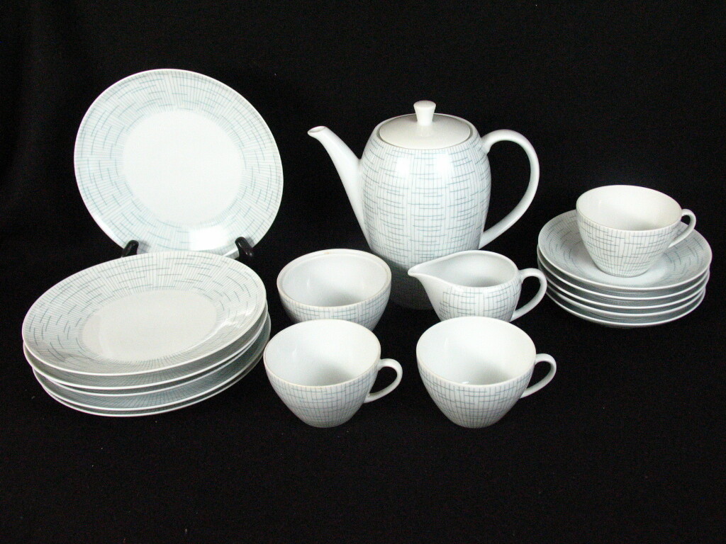 Melitta Coffee Teapot Set And Dessert Plates Porcelain Germany Crossed ...