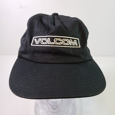 Volcom One Size Cap Hat Snap Back Adjustable Embroidered Black | eBay