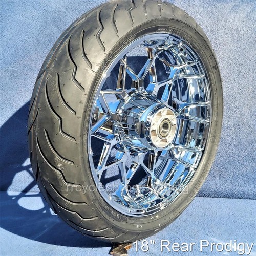 Harley Chrome 21" F 18" R Prodigy Wheels Dunlop Tires Rotor 09-23 Road ...
