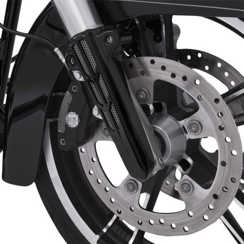 2X Black Front Fork Lower Leg Covers Slider For Harley Touring Street ...