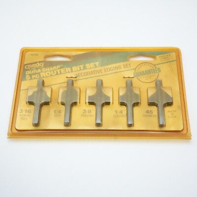 CREDO 14750 Dura Sharp 5 Pc Router Bit Set Decorative Edging Set NOS ...