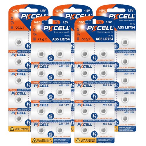 50pcs AG5 LR754 LR48 393 D309 1.5V Alkaline Cameras Toys Batteries ...