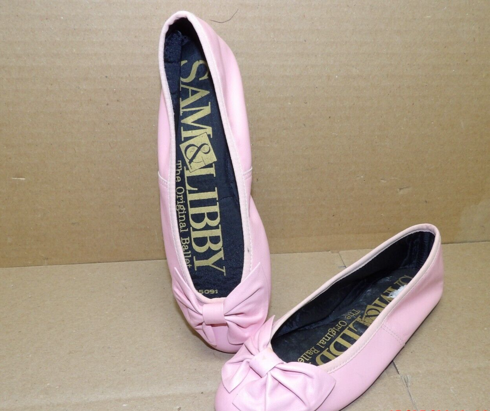 Sam & Libby Ballet Flats Women’s Size 5.5 B Slip On Shoes Pink Leather ...