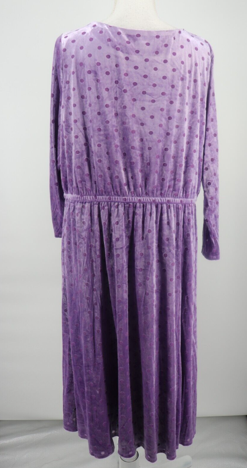 Torrid Midi Dress Womens Size 2X 18 20 Purple Burnout Velvet Polka Dot ...