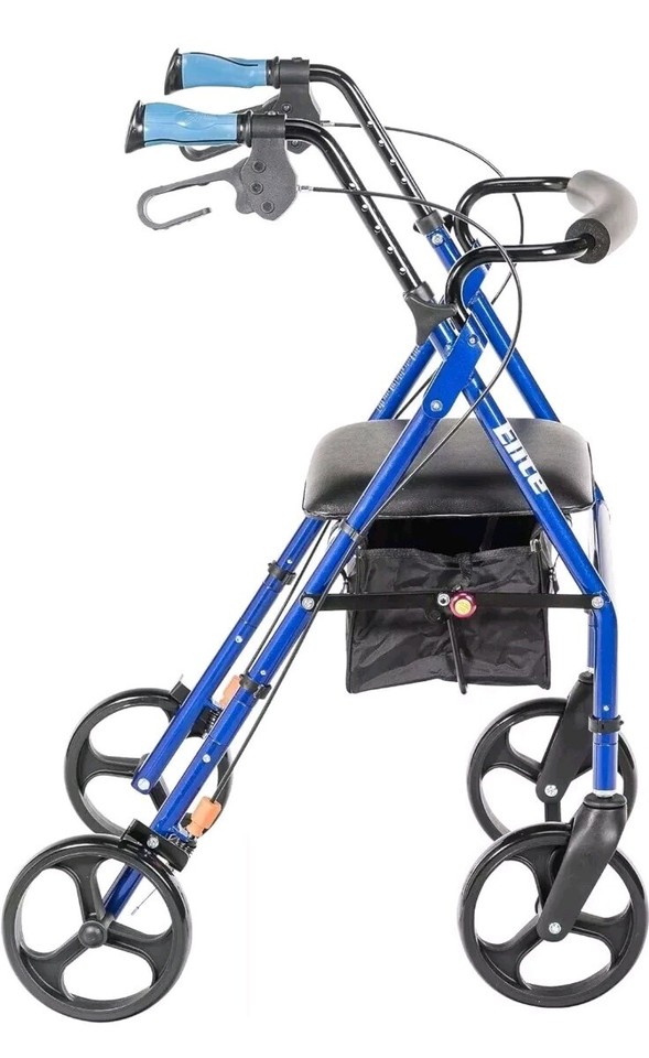 Hugo Elite 700-959E Foldable Rollator Walker with Seat, Blue | eBay
