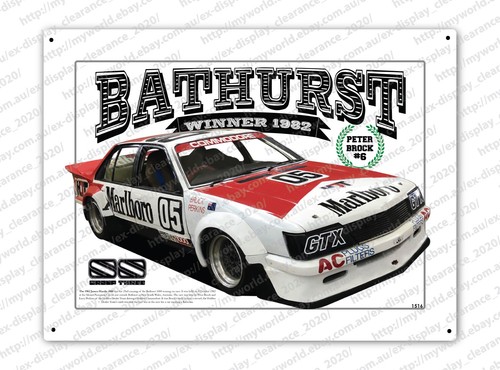 *TIN SIGN #1516 BATHURST WINNER 1982 PETER BROCK VH MEMORABILIA ...