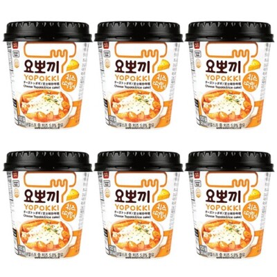 Yopokki Topokki Instant Korean Rice Cake Cup Cheese Flavour (Pack of 6 ...