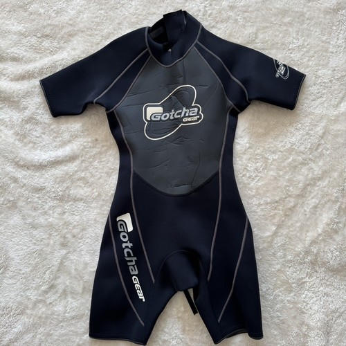 Gotcha Gear Mens Wetsuit Size M Half Short Sleeve Swim Dive Water Black ...
