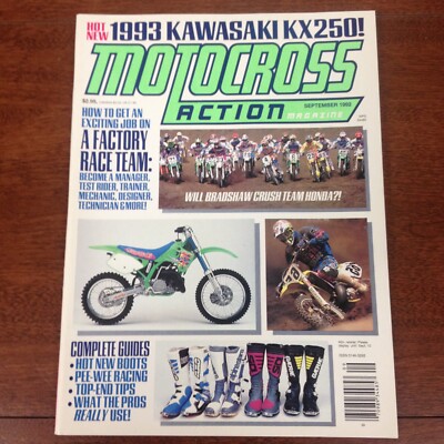 MOTOCROSS ACTION SEPTEMBER 1992 KX250 SOUTHWICK 125/250 NATL-CAMEL ...